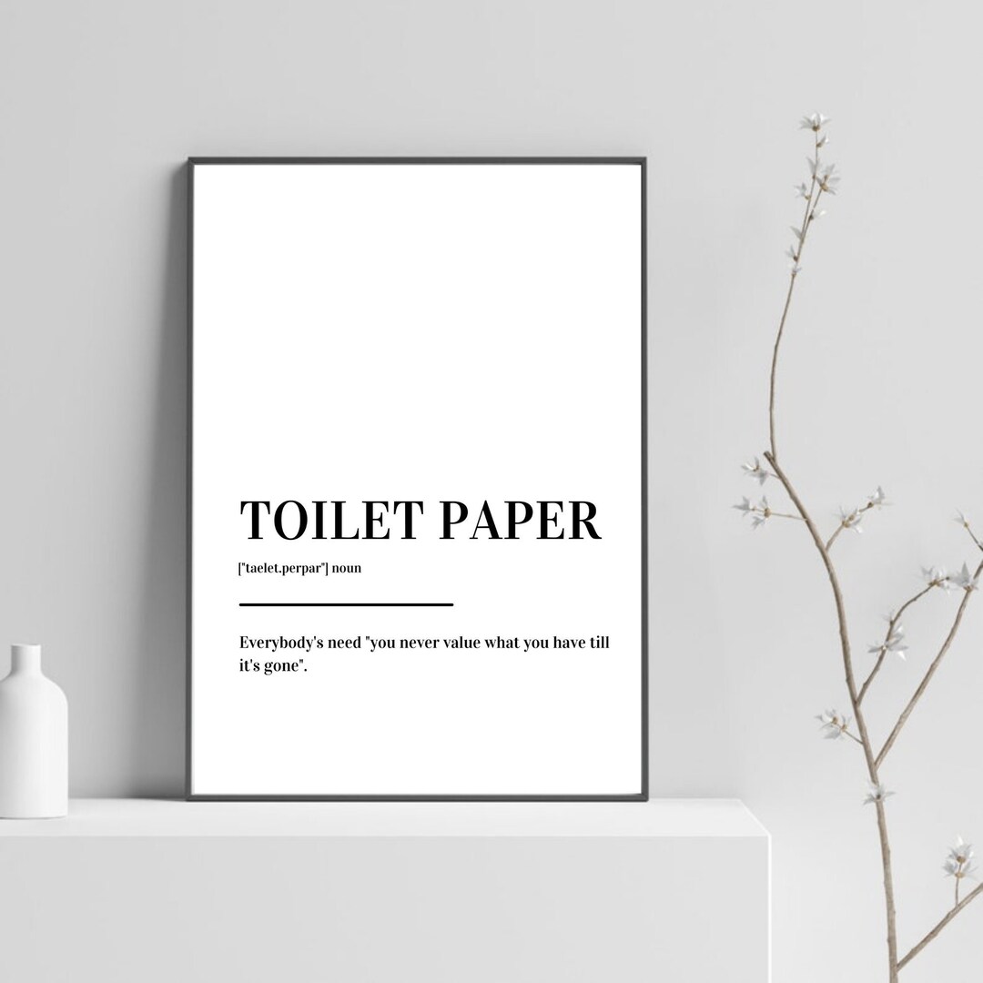 Toilet Paper Definition Print Poster Etsy