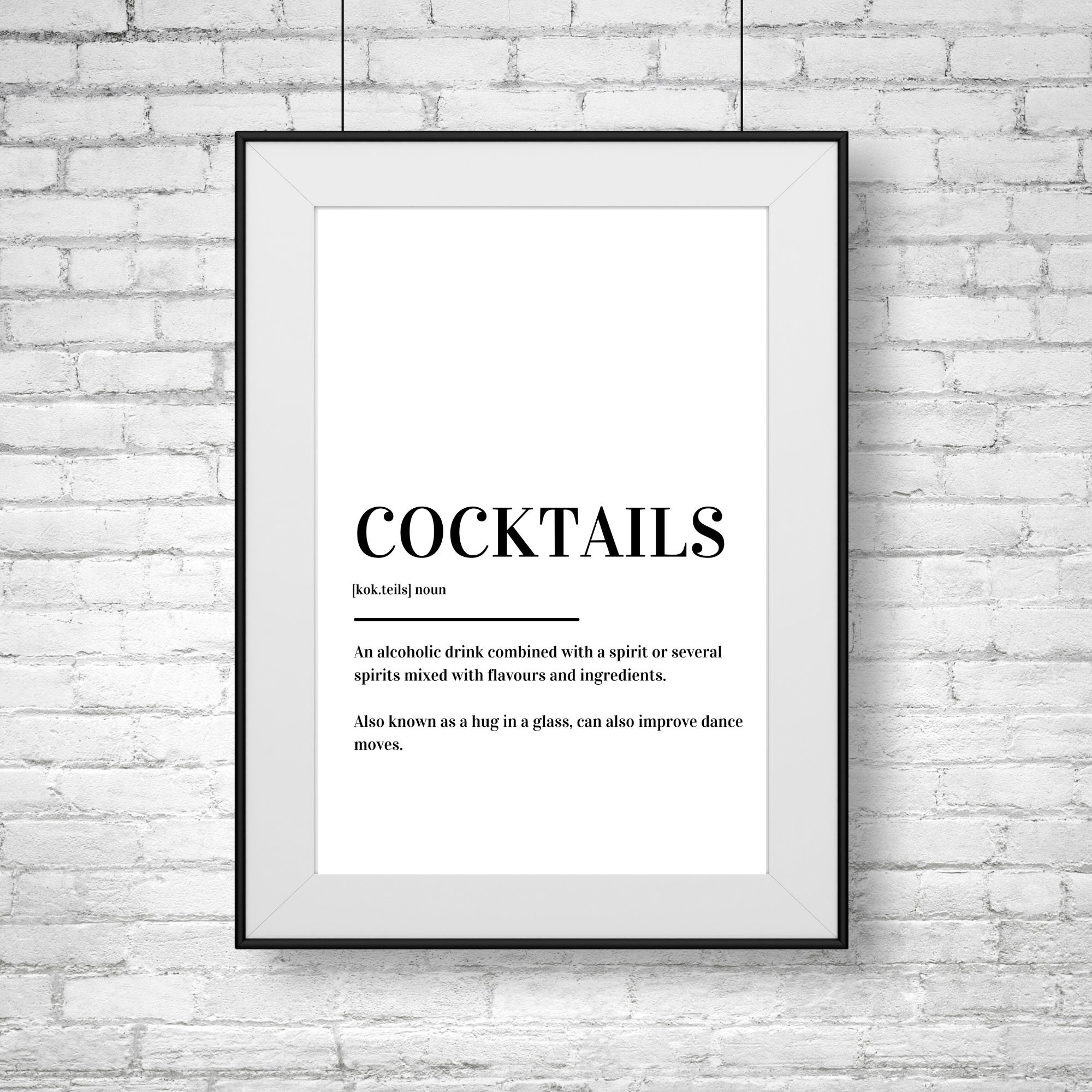 Cocktails Definition Print Poster - Etsy
