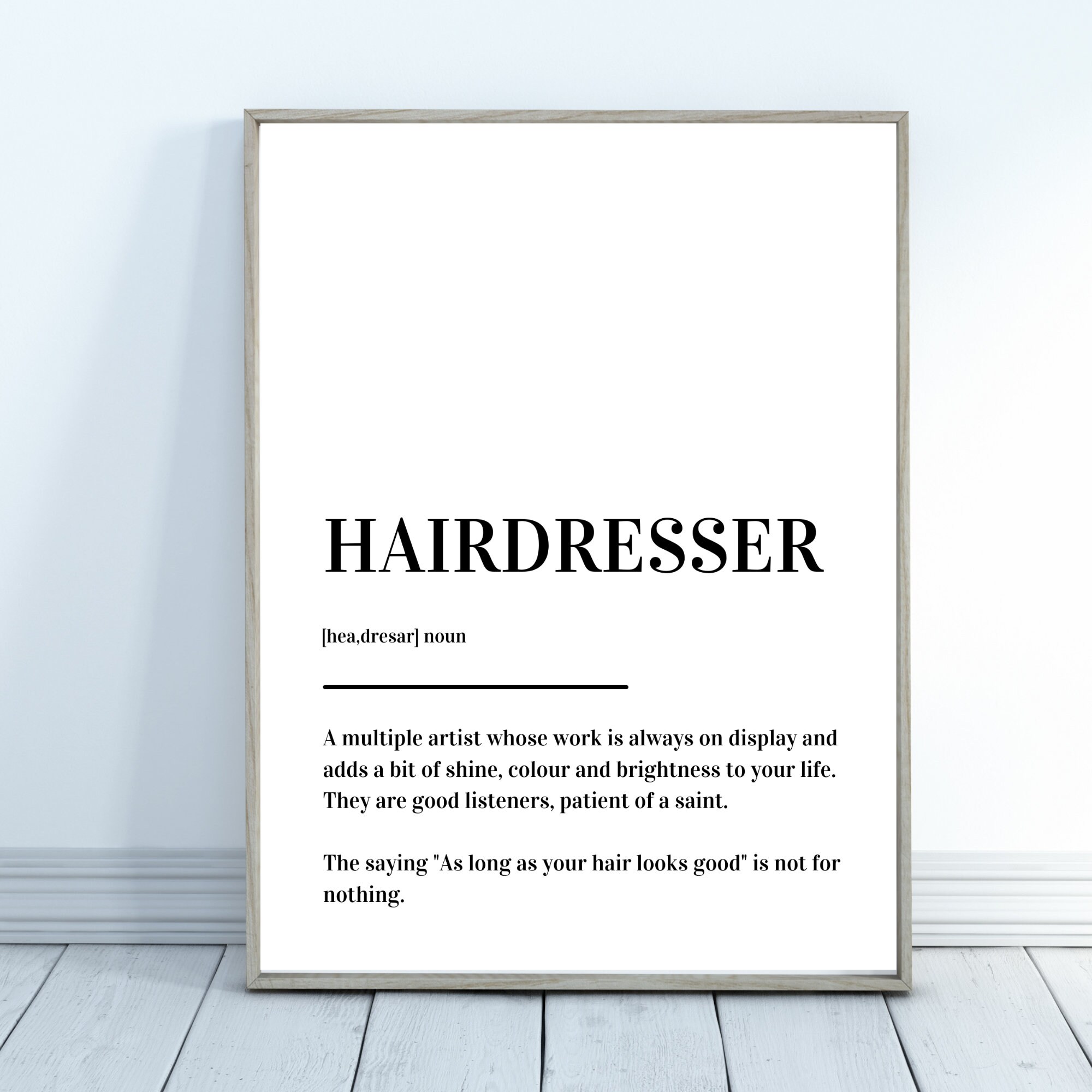 Hairdresser Definition Print Poster - Etsy