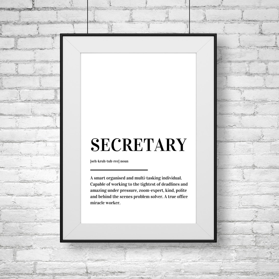 Secretary Definition Print Poster - Etsy
