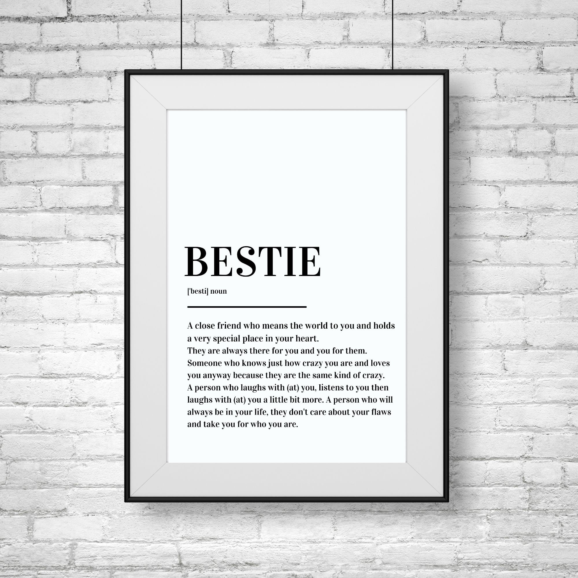 Bestie Definition Print Poster - Etsy