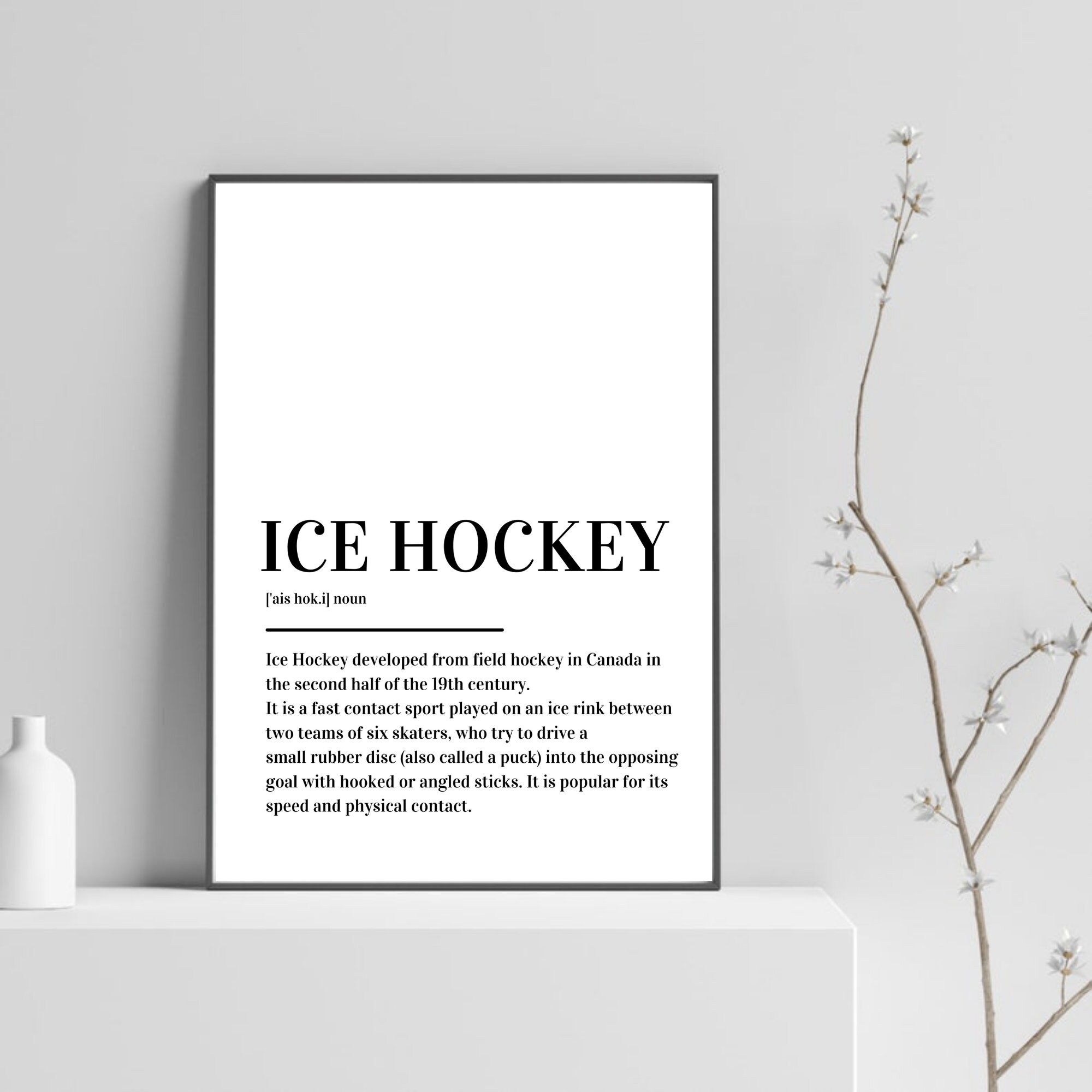 Ice Hockey Definition Print Poster - Etsy