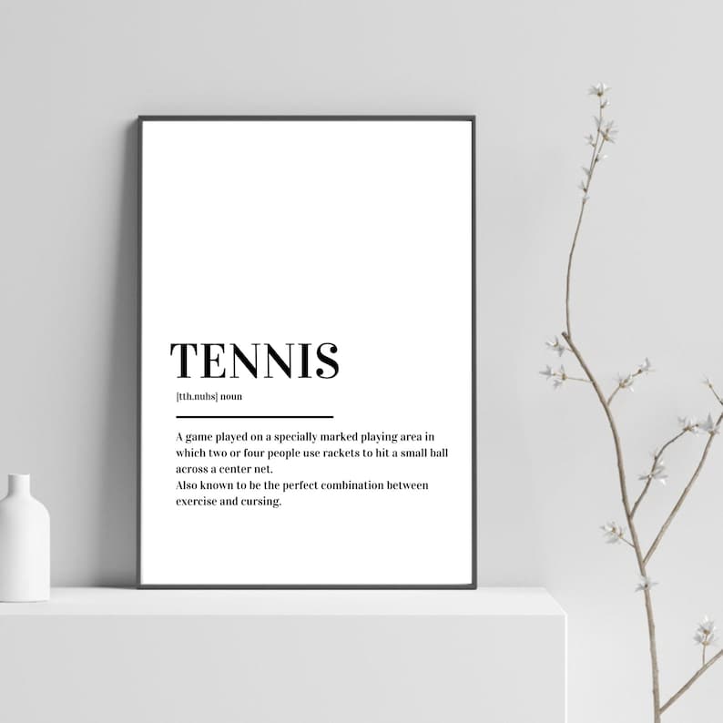 Tennis Definition Print Poster - Etsy