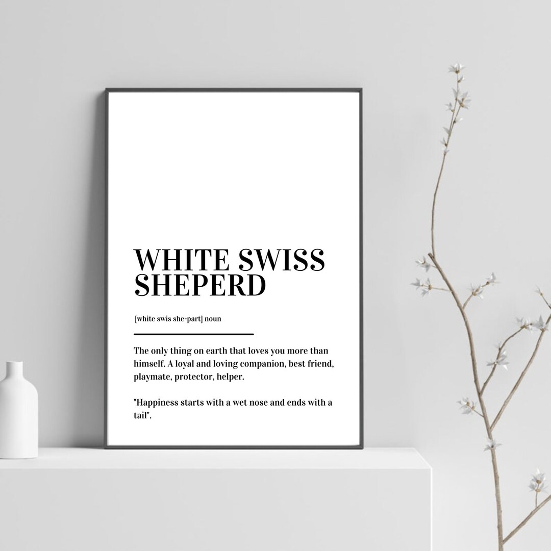 White Swiss Shepherd Definition Print Poster - Etsy