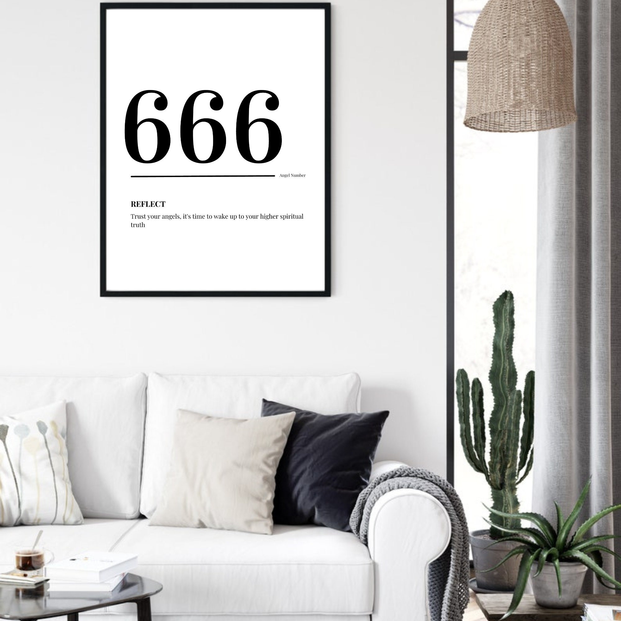 666 Angel Number Printable Digital Art - Etsy