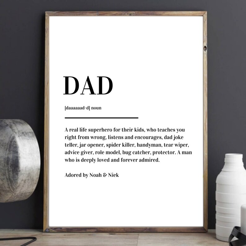 Father Daddy Dad Papa Definition Print Poster Personalized - Etsy