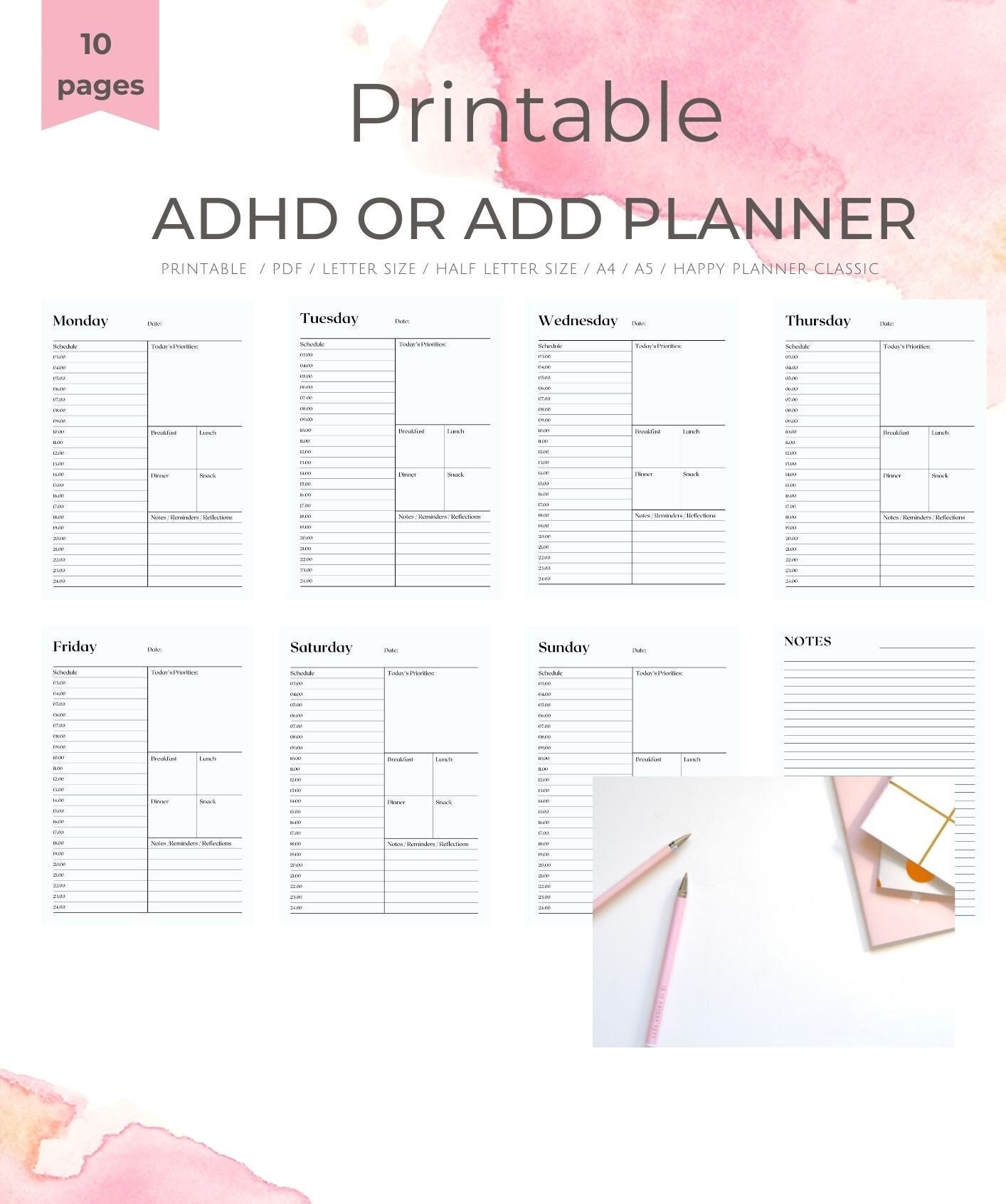 ADHD Bundle ADHD Printable Planner for Adults ADHD Journal ADHD ...