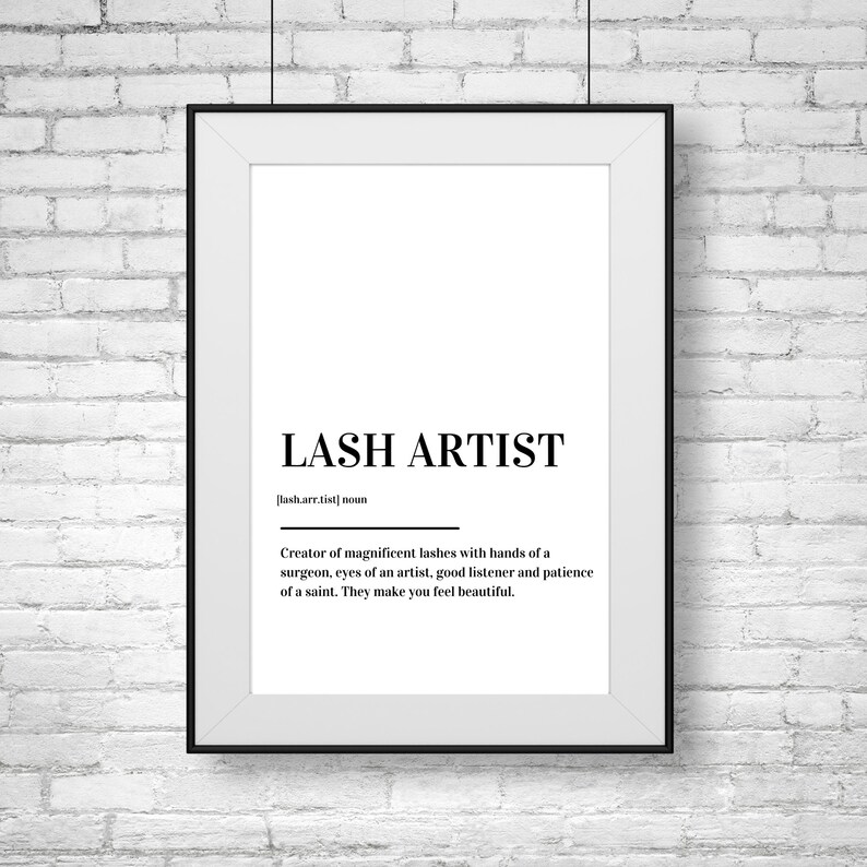 Lash Artist Definition Print Poster | Etsy