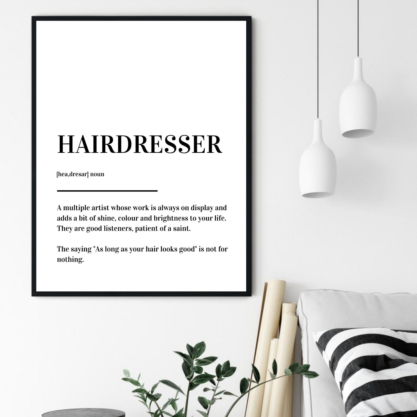 Hairdresser Definition Print Poster - Etsy