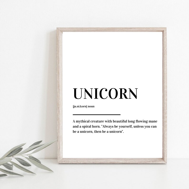 Unicorn Definition Print Poster - Etsy
