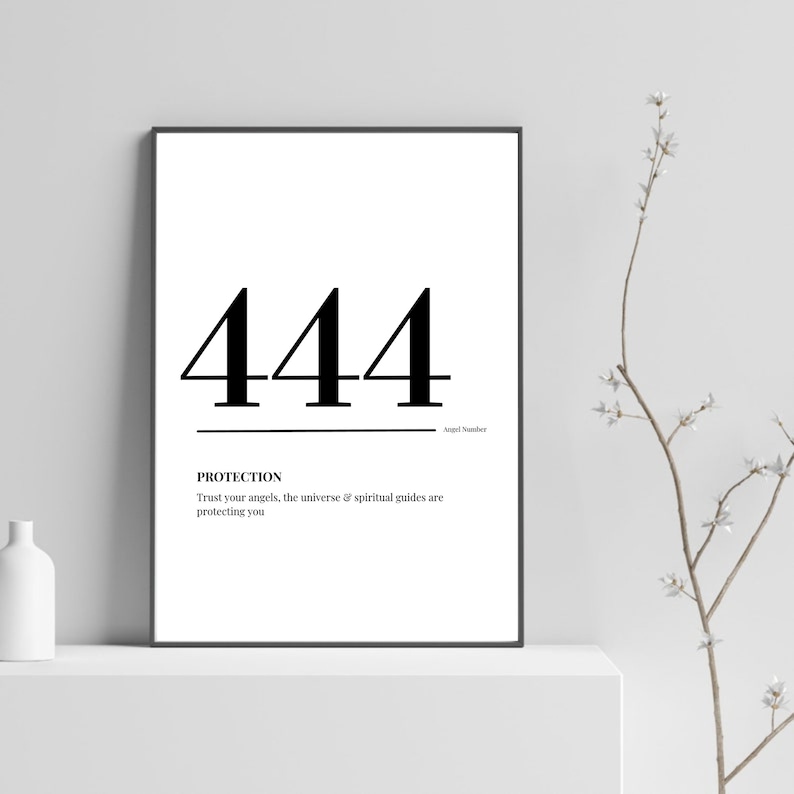444 Angel Number Printable Digital Art - Etsy