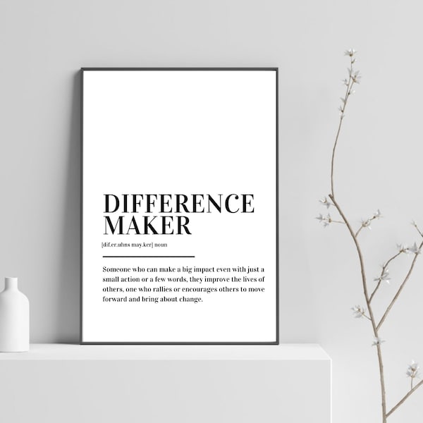 Difference Maker Definition Print Poster - Etsy