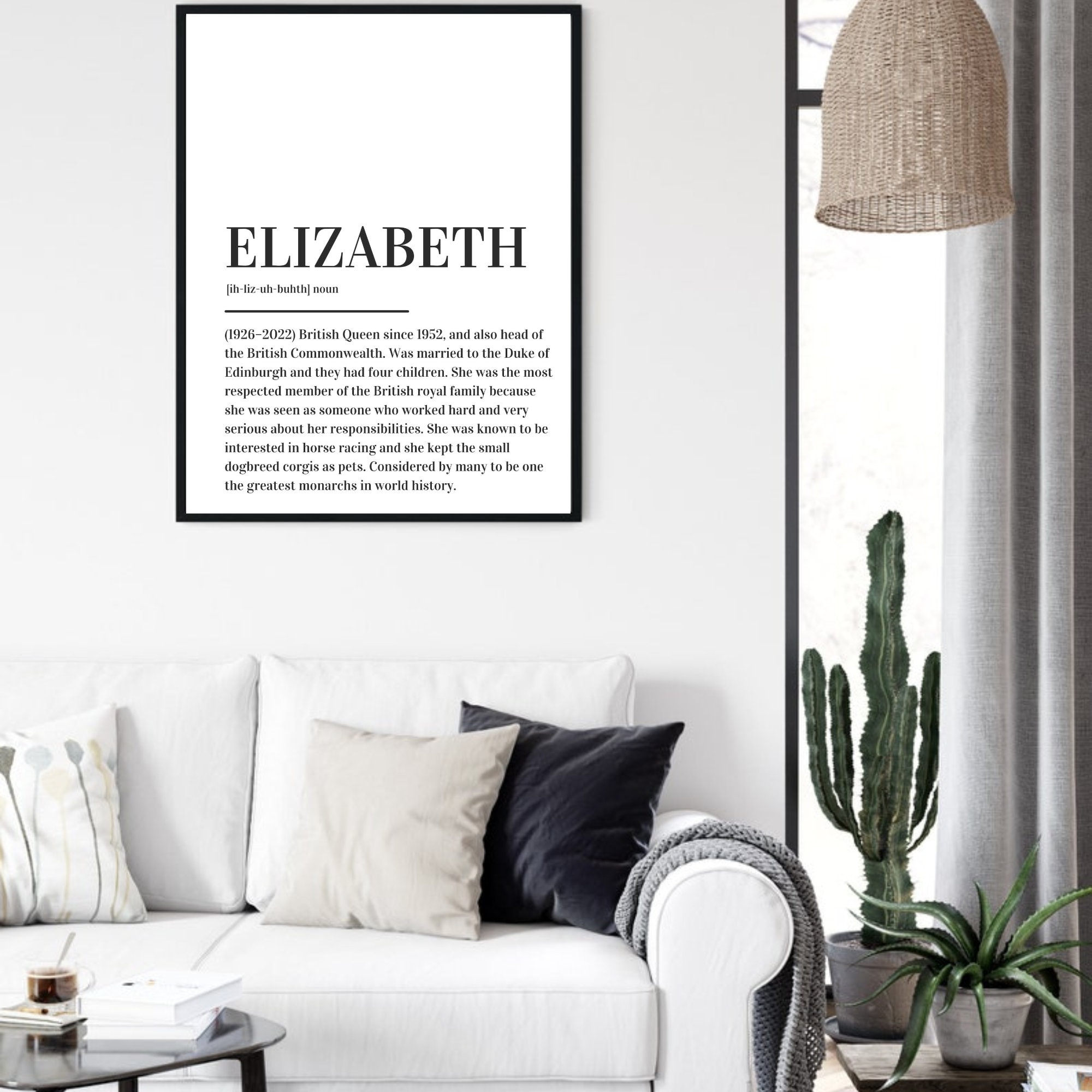 Queen Elizabeth Definition Print Poster - Etsy