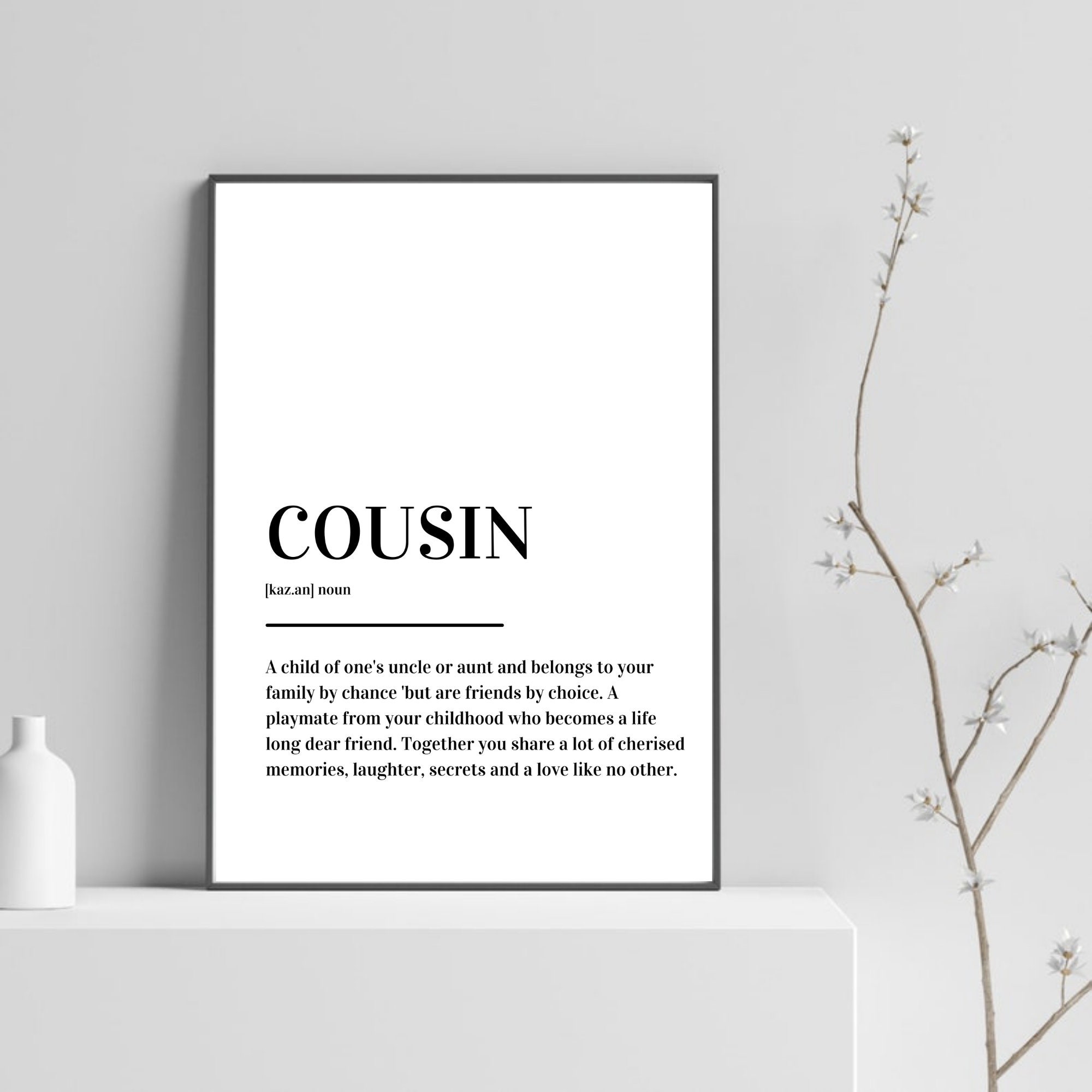 Cousin Definition Print Poster - Etsy