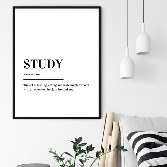 Study Definition Print Etsy
