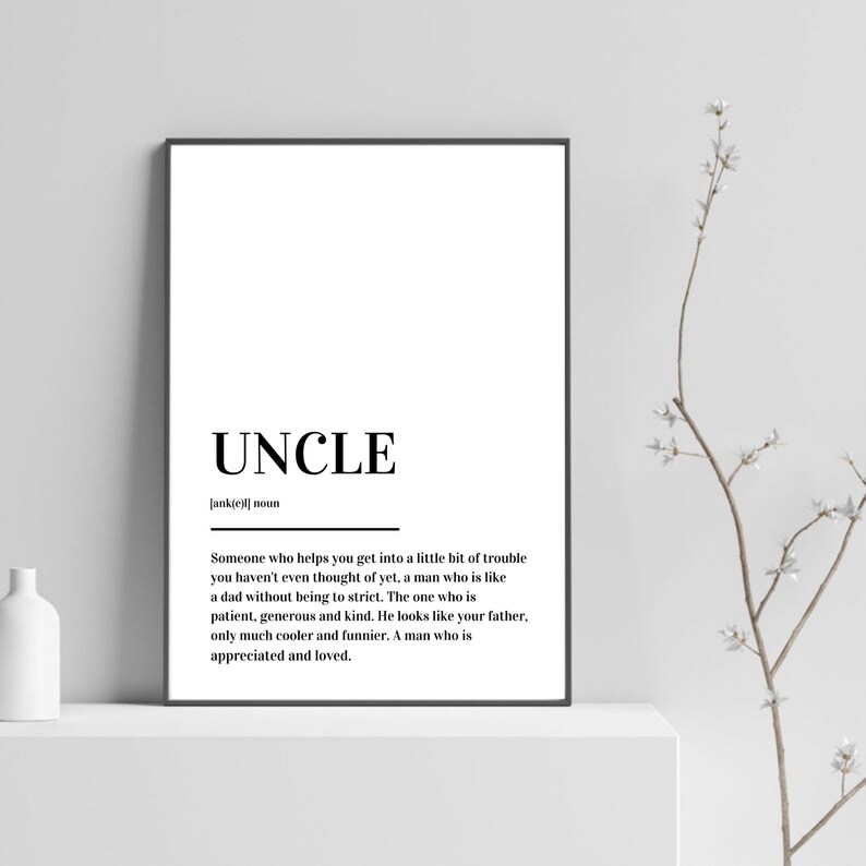 Uncle Definition Print Poster - Etsy