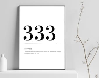 333 Angel Number Printable Digital Art Print - Etsy