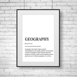 Geography Definition Print Poster - Etsy