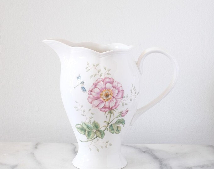 Lenox Butterfly Meadow Pitcher/vase, Fine Ceramic Floral Pitcher/vase ...