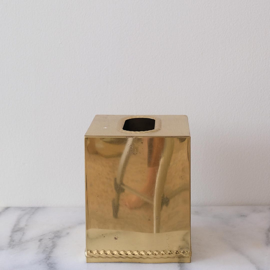 Vintage Brass Tissue Box Cover, Brass Tabletop Decor, Estate Brass - Etsy