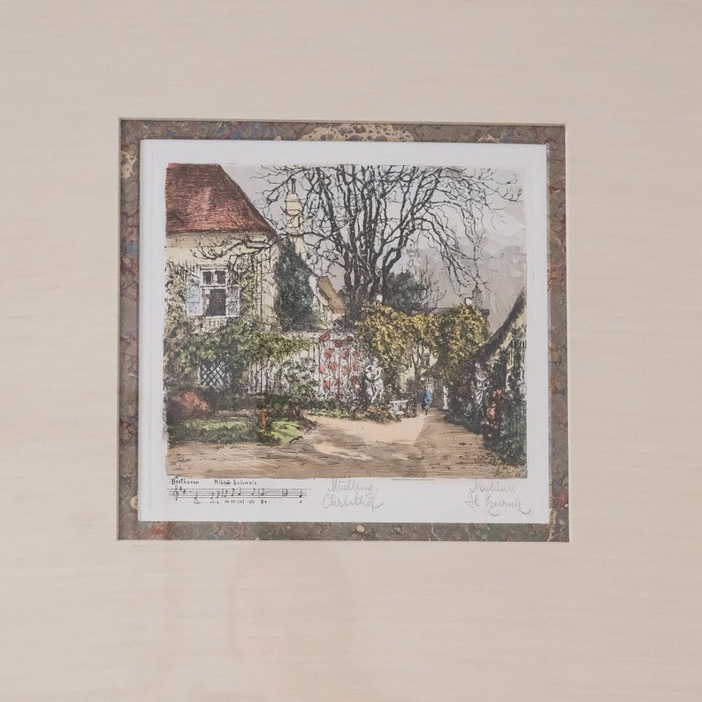 Franz Xavier Wolf Rare 1940s Color Etching, Signed Architectural ...
