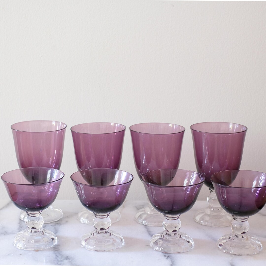 Fostoria Victorian Amethyst Glass Set, Purple Depression Glass - Etsy