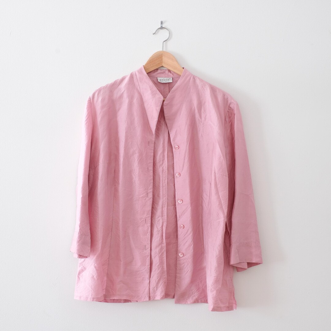 Vintage Pink Silk Button Down Blouse - Etsy