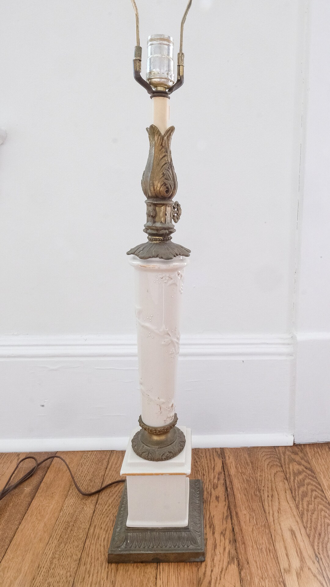 Vintage Botanical Ceramic Lamp, Shabby Chic Decor, Cottage Decor ...