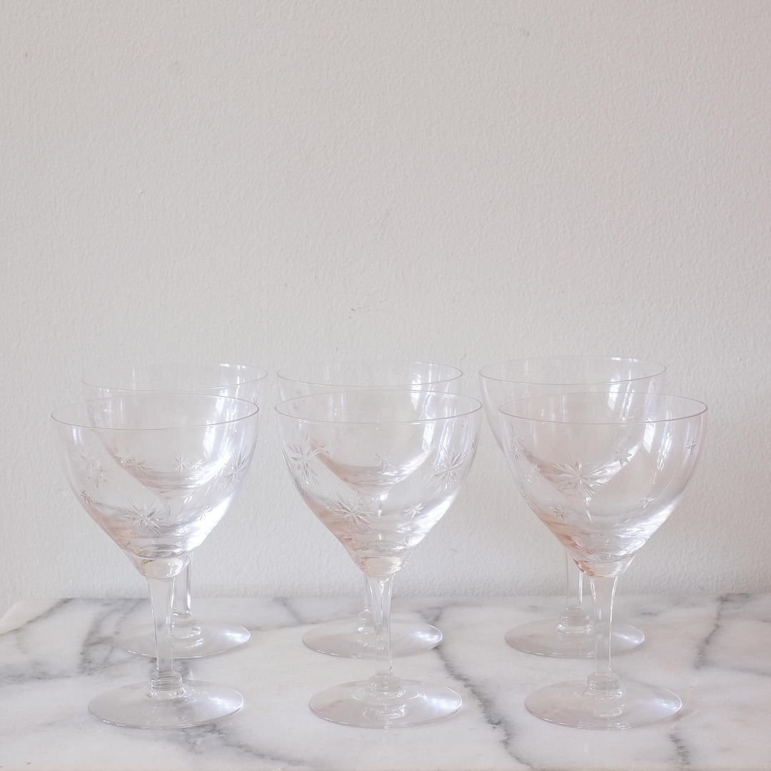 Fostoria Stardust Stem Glassware, Star Motif Wine/water Glasses, Water ...