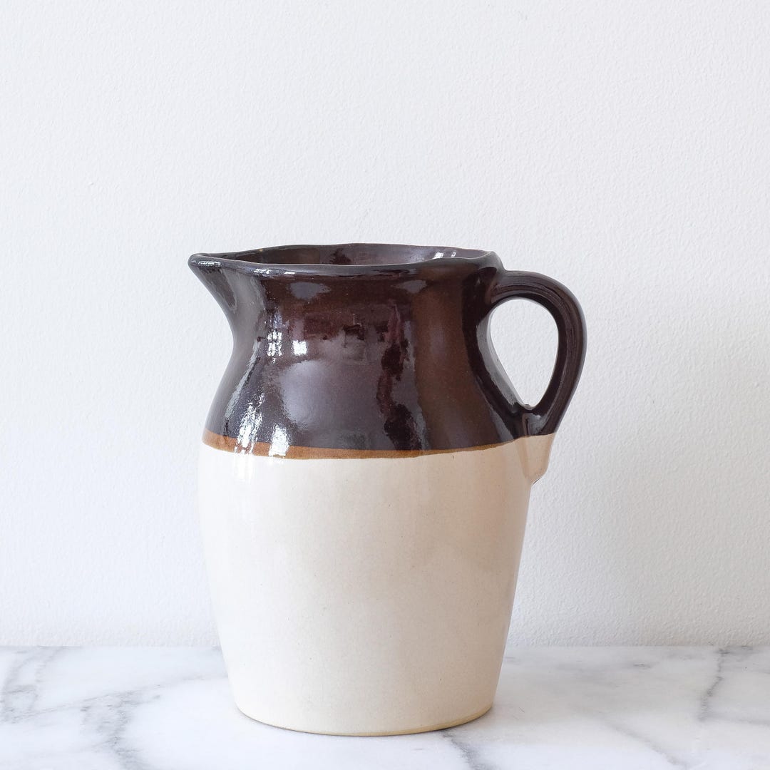 Antique Primitive Jug, Vintage Pottery Jug, Vintage Heirloom Kitchen ...