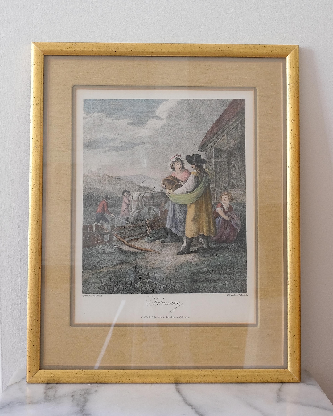William Hamilton Portrait Engraving, Color Engraving, Estate Art ...