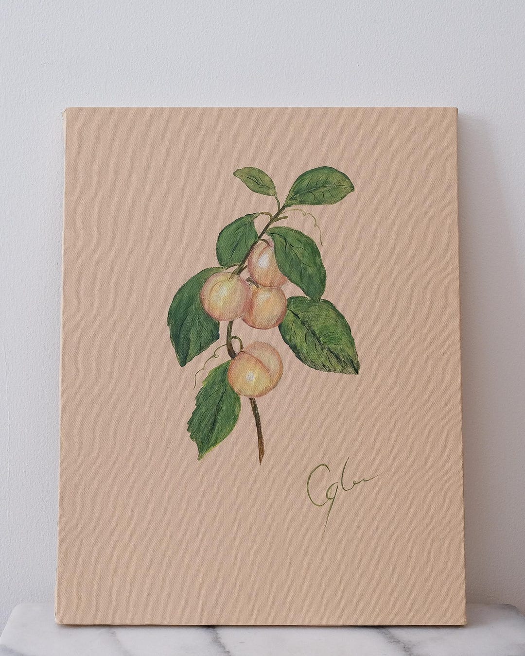 Peach Painting, Vintage Peach Art, Fruit Artwork, Fruit Painting ...
