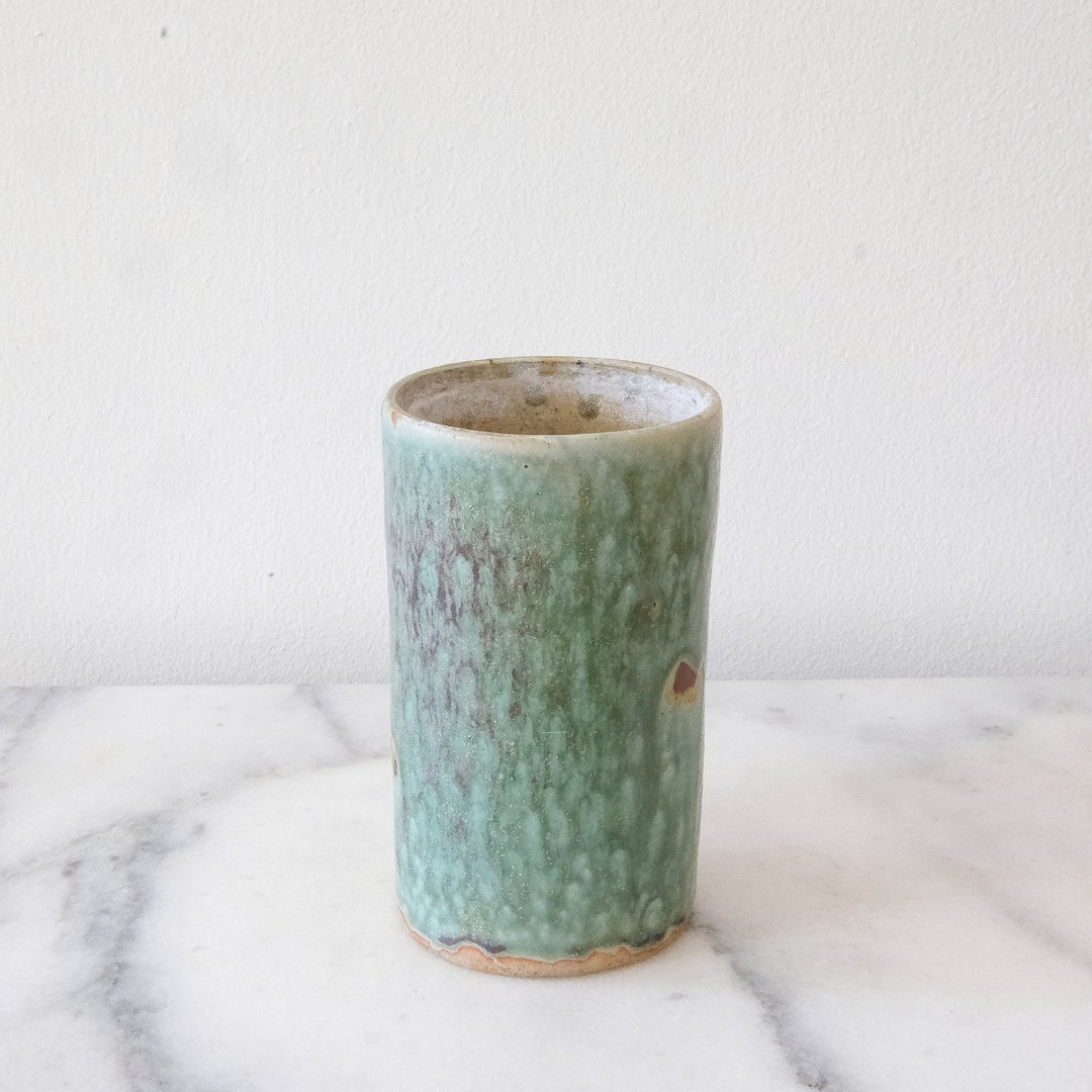Modern minimalist Ceramic Pottery Vase, Hand-thrown Turquoise Vase ...