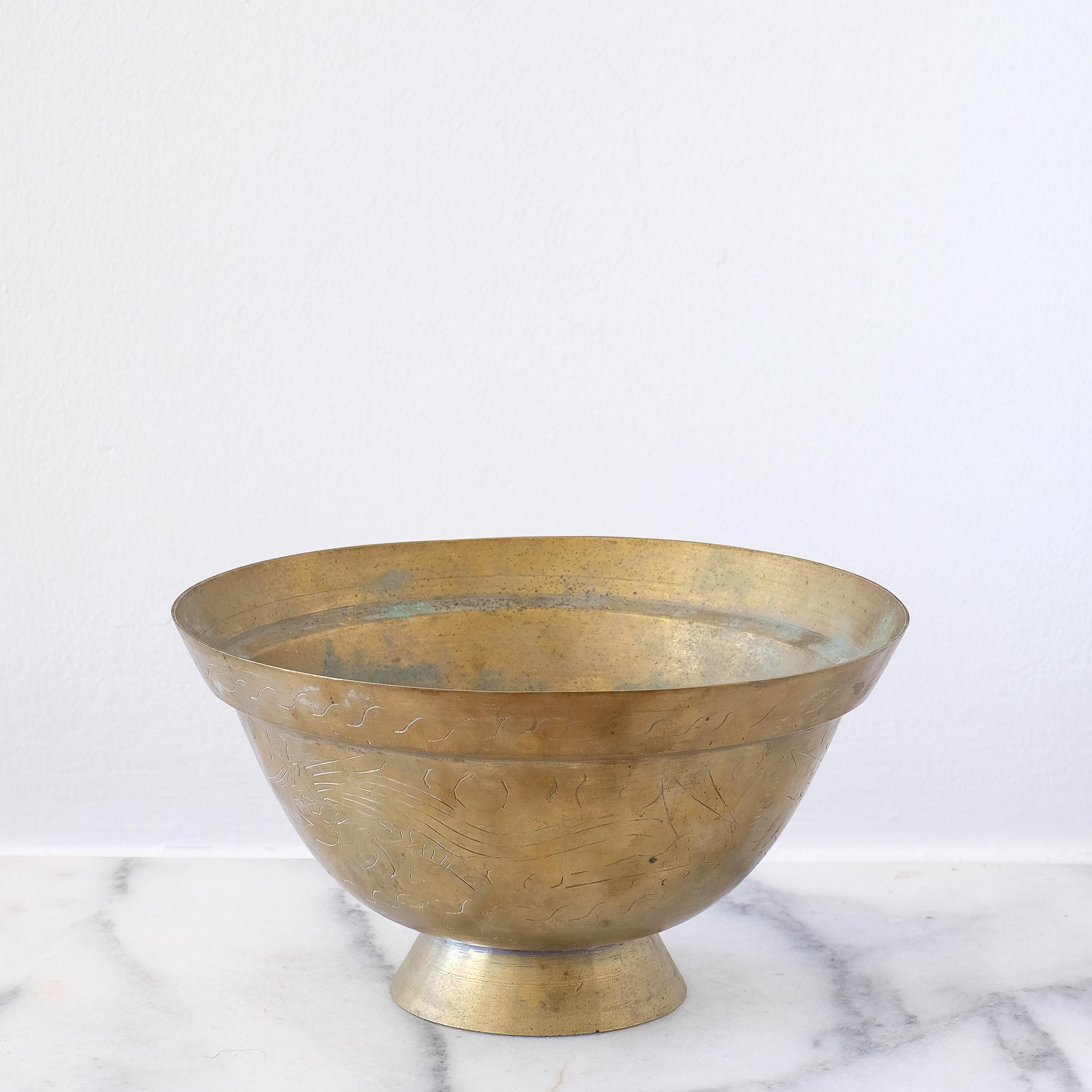 Antique Chinese Brass Bowl - Etsy Antique Chinese Brass Bowl - Etsy