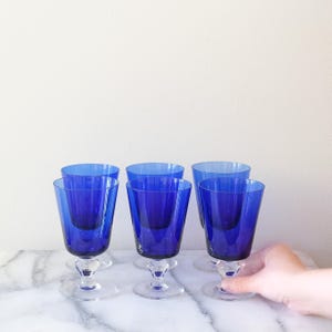Doyen Royal Cobalt Blue Goblets, Blue Wine Glasses, Retro Barware ...