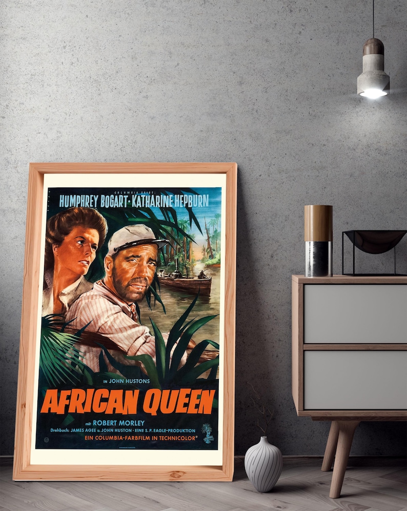 The African Queen Movie Poster Wall Art Classic Cinema Print Digital ...