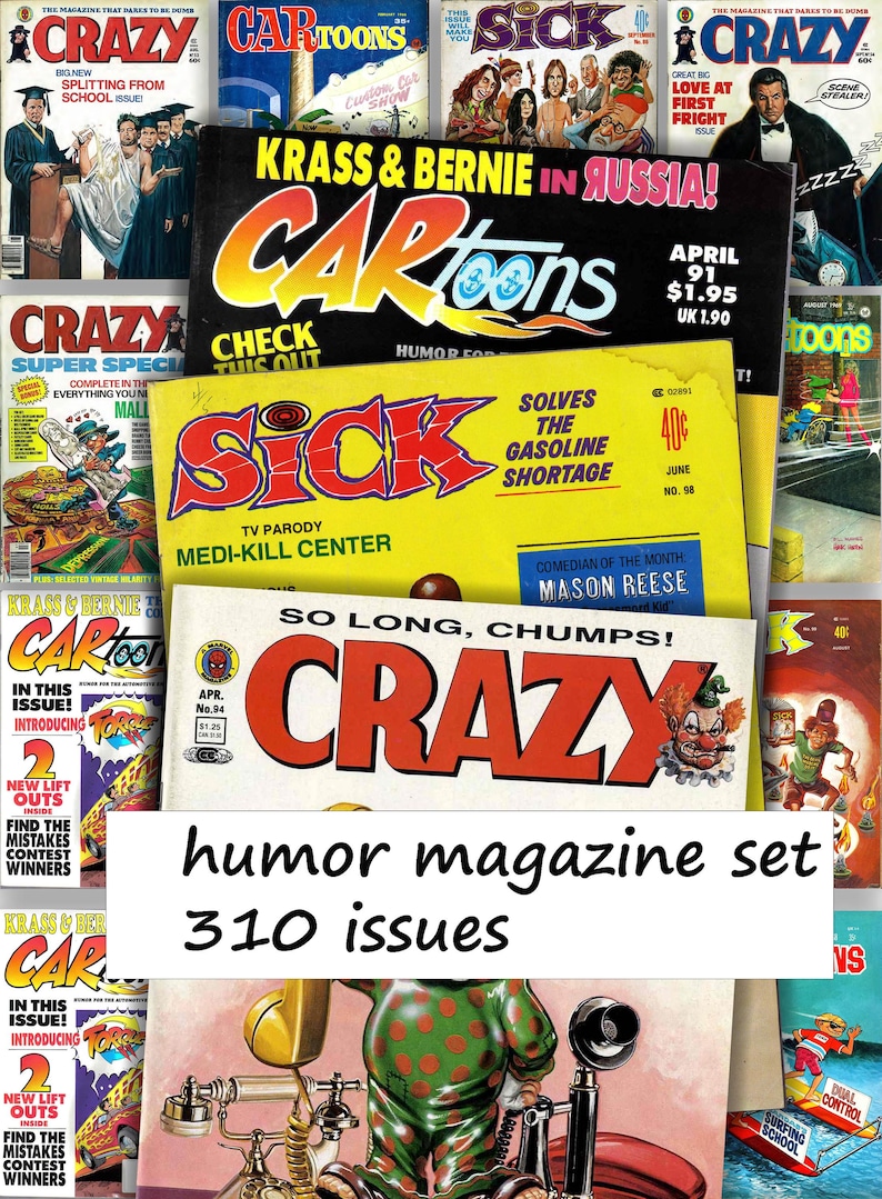 Vintage Humor Magazine Collection PDF Digital Download, Retro Comic Art ...