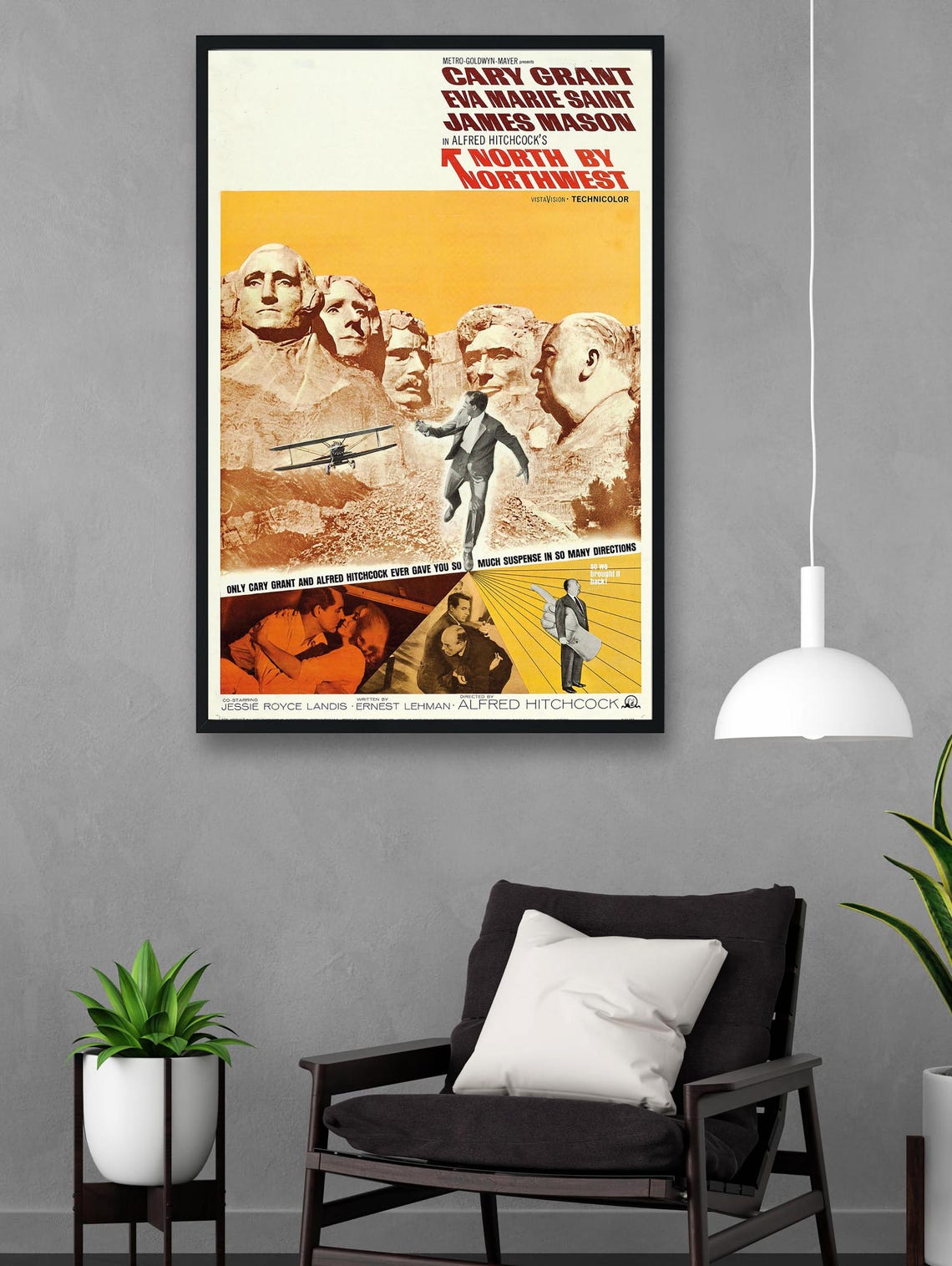 Alfred Hitchcock,cary Grant,eva Marie Saint,vintage Movie Poster ...