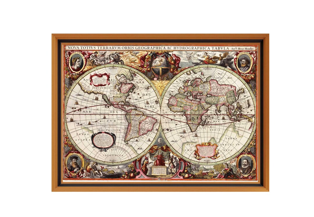 Nostalgic Digital Map,vintage Map Prints,old World,retro Map,historical ...