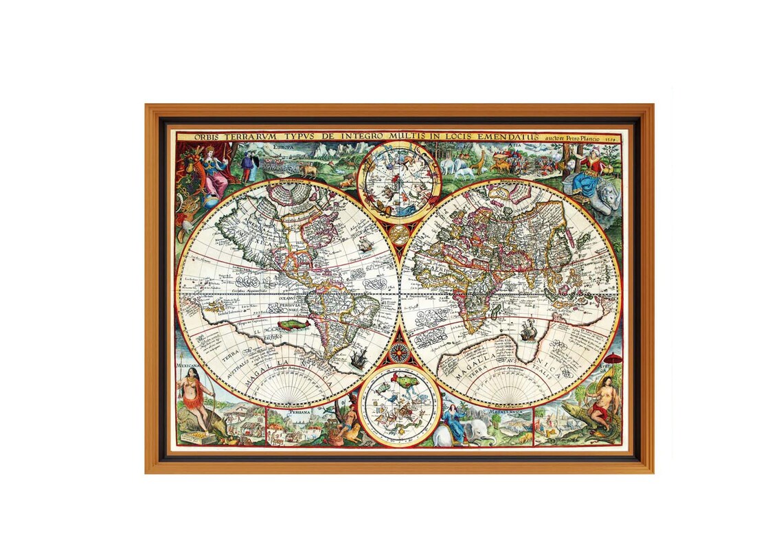 Nostalgic Digital Map,vintage Map Prints,old World,retro Map,historical ...