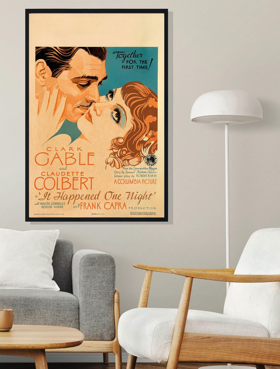 It Happened One Night Poster,claudette Colbert,clark Gable,classic Film ...