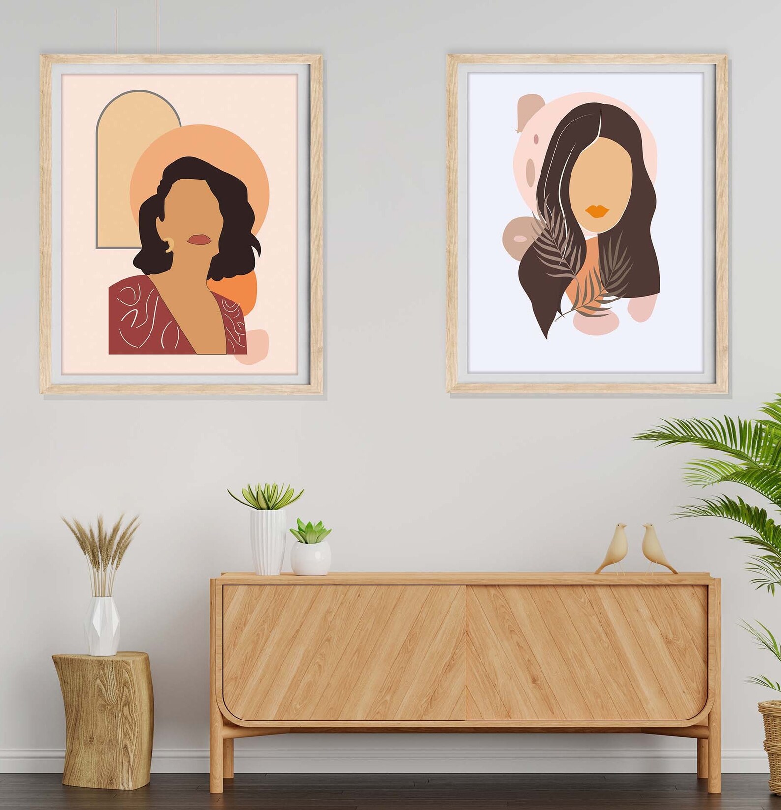 Woman Art Print,female Art,neutral Female Wall Art, Boho Girl Print ...