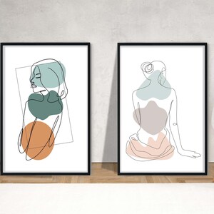 Printable Wall Art Women Line Art Print Female Body Wall Art Women Line ...