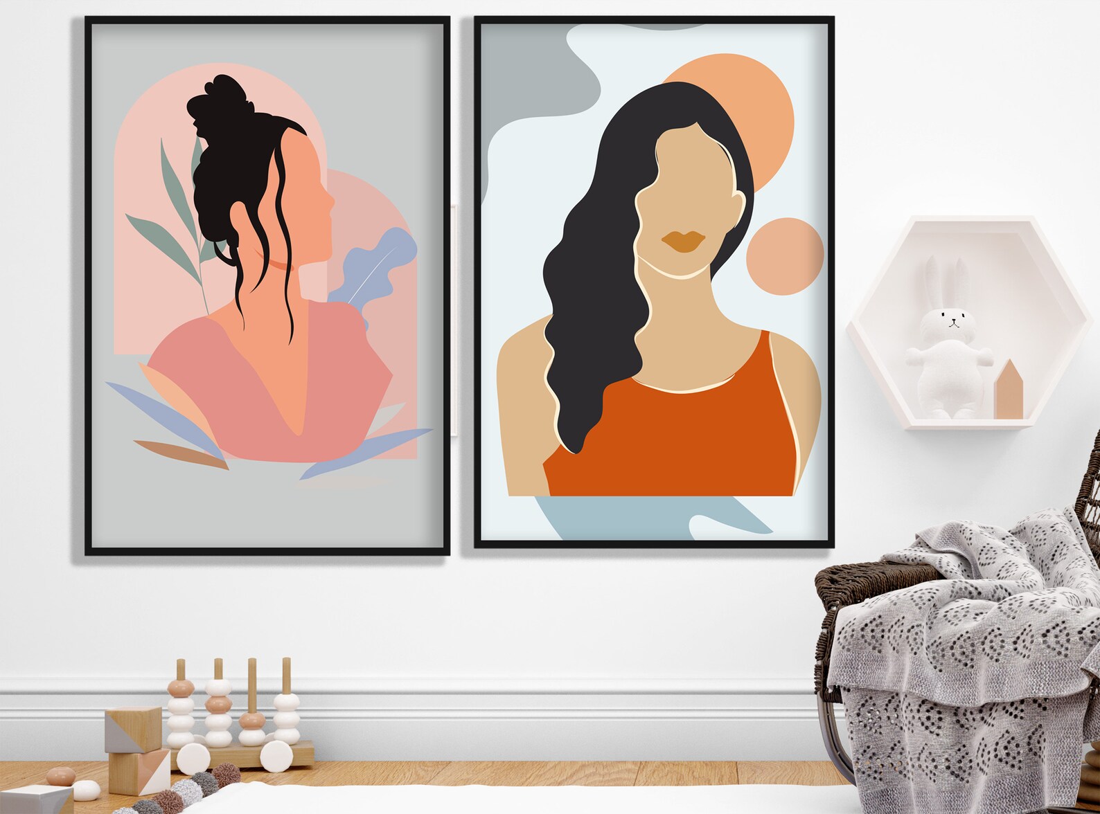 Woman Art Print Female Art Neutral Female Wall Art Boho Girl Print ...