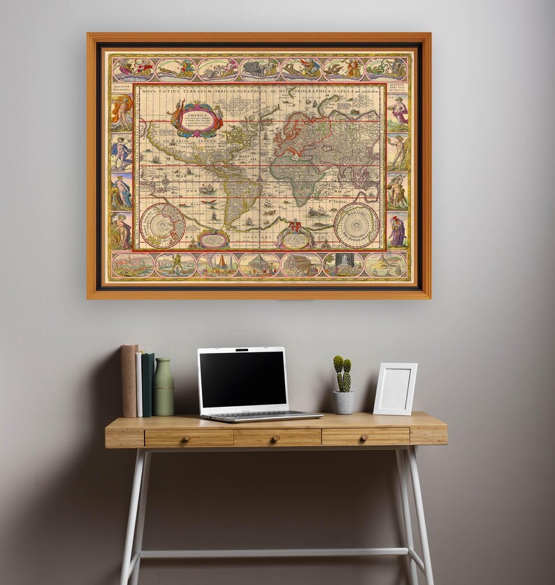 Nostalgic Digital Map,vintage Map Prints,old City,retro Map,historical ...