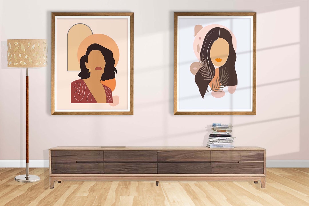 Woman Art Print,female Art,neutral Female Wall Art, Boho Girl Print ...