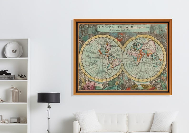 Nostalgic Digital Map,vintage Map Prints,retro Map,historical Digital ...