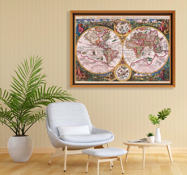 Nostalgic Digital Map,vintage Map Prints,old World,retro Map,historical ...