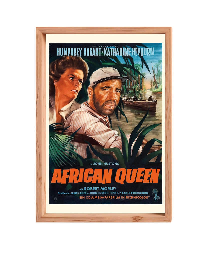 The African Queen Movie Poster Wall Art Classic Cinema Print Digital ...