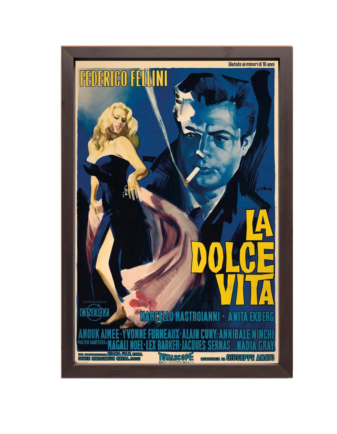 La Dolce Vita Movie Poster, Fellini Film, Italian Cinema (digital ...